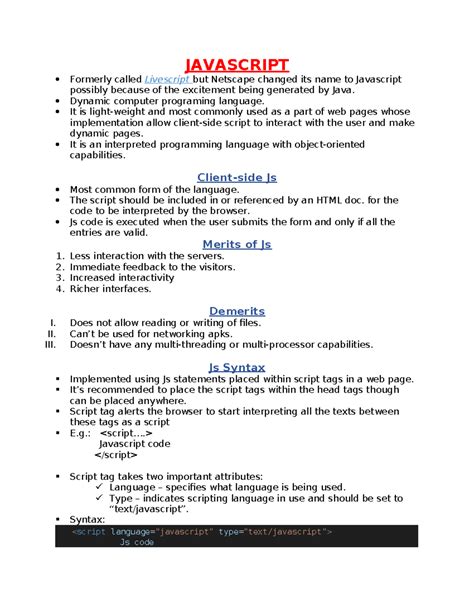 Javascript Notes Javascript Formerly Called Livescript But Netscape Javascript Notes Javascript Formerly Called Livescript But Netscape