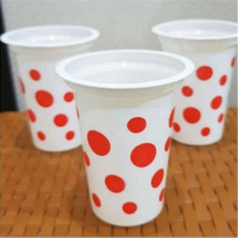 Jual 50 Pcs Gelas Cup Plastik Motif Bola Gelas Plastik Bola Bola 200ml Gelas Pesta Polkadot