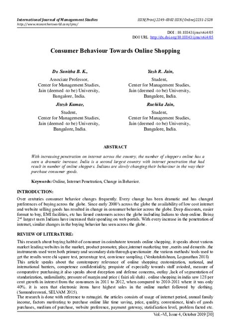 Pdf Consumer Behaviour Towards Online Shopping