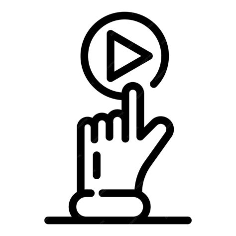 Premium Vector Push Button Play Icon Outline Push Button Play Vector