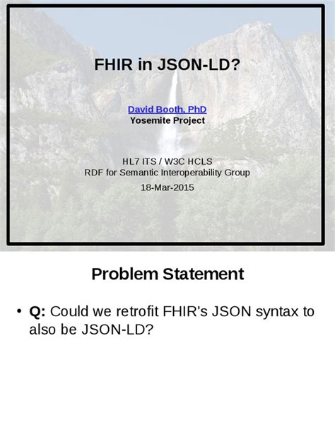 Fhir In Json Ld Pdf Resource Description Framework Json