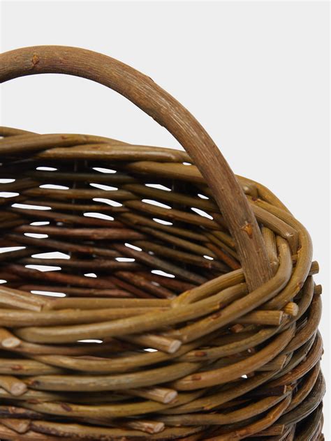 Brown Handwoven Willow Mini Forager Basket By Rachel Bower Abask