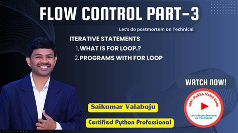 23master Python Flow Control Part 3 For Loop Programs With For Loop