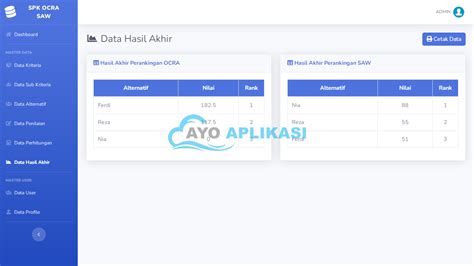 source code aplikasi sistem pendukung keputusan spk perbandingan
