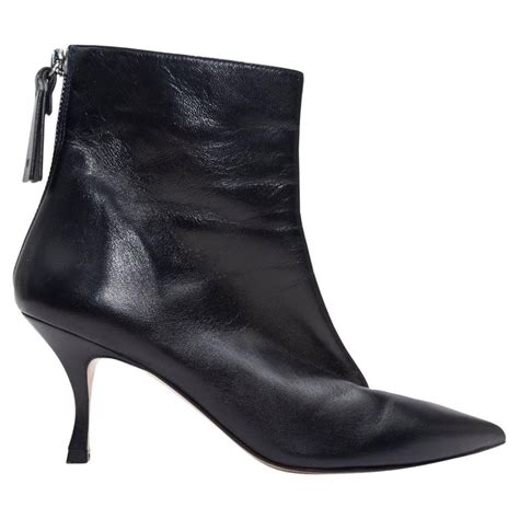 Stuart Weitzman Black Leather Pointed Toe Ankle Boots For Sale At 1stdibs