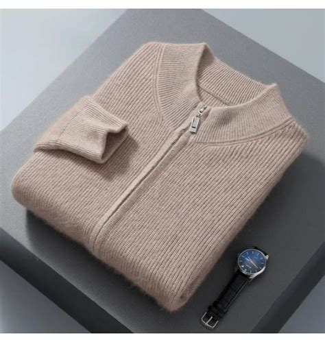 봄 남성 니트 가디건 집업 남성용 지퍼 스탠드 넥 스웨터 두꺼운 밍크 플리스 대형 루즈 긴팔 따뜻한 에디션 티몬