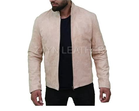 Spectre James Bond Maroc Beige Clair Homme Daim Cuir Veste Classique Manteau Eur 156 19