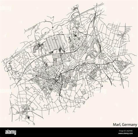 Street Roads Map Of Marl Germany Stock Vector Image And Art Alamy