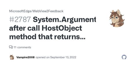 Systemargumentexception After Call Hostobject Method That Returns Non
