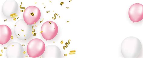 핑크 흰색 풍선 금 색종이 개념 디자인 템플릿 휴일 해피 발렌타인 데이 배경 축하 벡터 일러스트 레이션 기념일에 대한 스톡 벡터 아트 및 기타 이미지 Istock