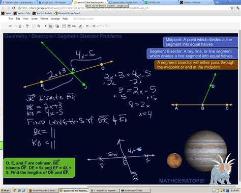 Segment Bisectors Problems Tutorial Sophia Learning