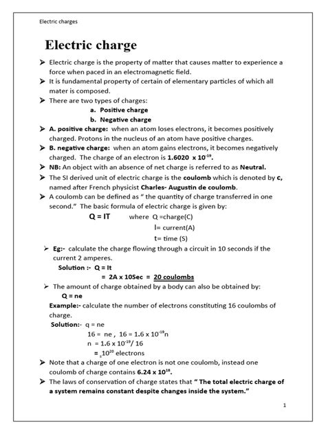 Physics Pdf Electric Charge Electron