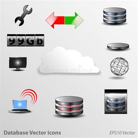 Database Icons Vector Stock Illustration Illustration Of Download