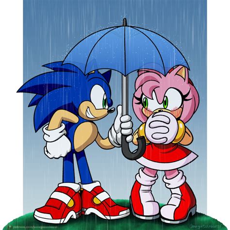 Safebooru 1boy 1girl Amy Rose Artist Name Blush Commentary Covering