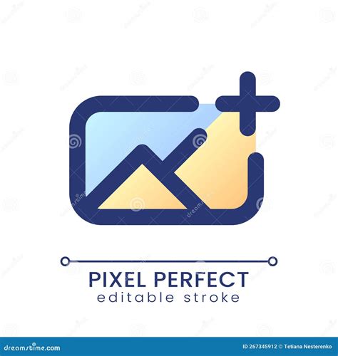 Add Image Pixel Perfect Gradient Fill Ui Icon Stock Vector