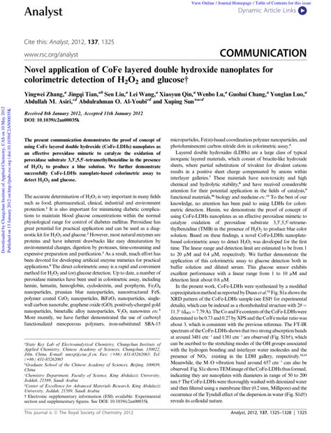 Pdf Novel Application Of Cofe Layered Double Hydroxide Nanoplates For