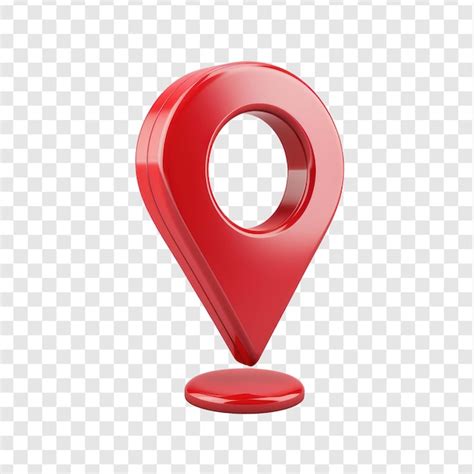 red map pointer 3d cartoon style floating on transparency background