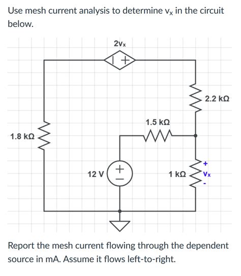 Use Mesh Current Analysis To Determine Chegg Com
