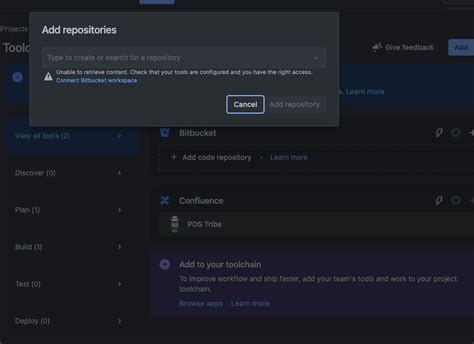 Toolchain Does Not Show Bitbucket Cloud Repositories Jira Atlassian