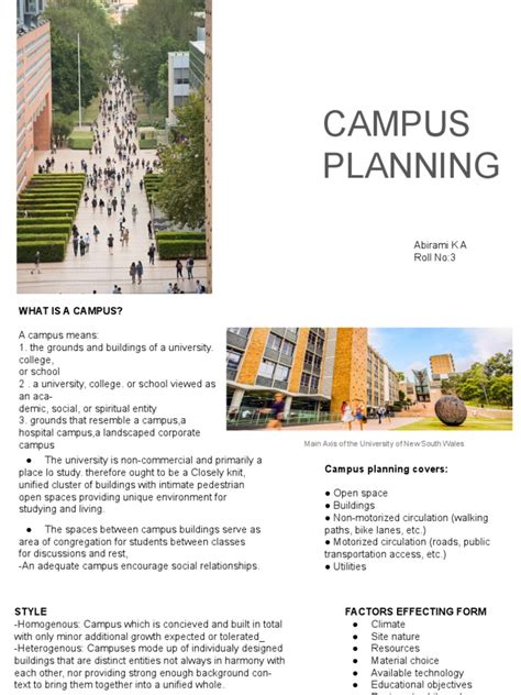 Campus Planning Abirami K A Pdf Landscape