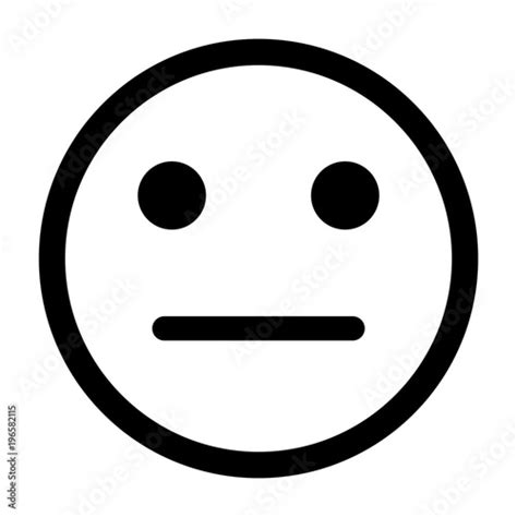 Straight Face Icon Expression Face Icon Outline Vector Stock Vector