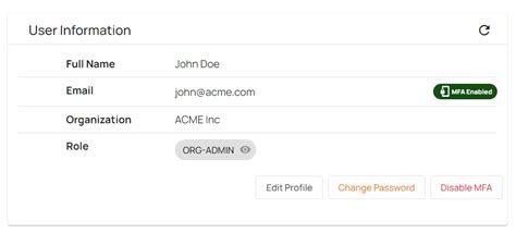 user profile documentation
