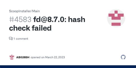 Fd Hash Check Failed Issue ScoopInstaller Main GitHub