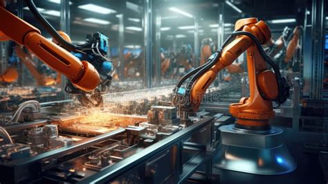 Automated Robotic In Manufacturing Industry Robotics And Ai In