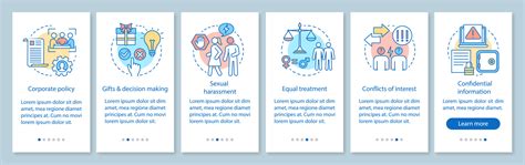 Csr Onboarding Mobile App Page Screen Vector Template Corporate Social Responsibility Business