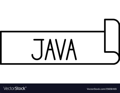 Monochrome Silhouette Label Text Of Java Vector Image