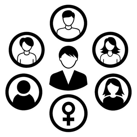 Включительные гендерные иконы Векторная иллюстрация Все гендеры и идентичности Клипарт Премиум