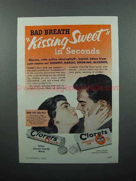 1952 Clorets Candy Mints Chewing Gum Ad Ax0536