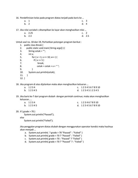 Soal Soal Pbo Java Doc