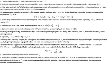 Solved Proportional Integral Control In This Problem We Chegg