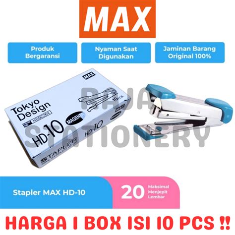 Jual Max Stapler Hd10 Tokyo Design Stepler Staples Max Hd 10 Jepretan
