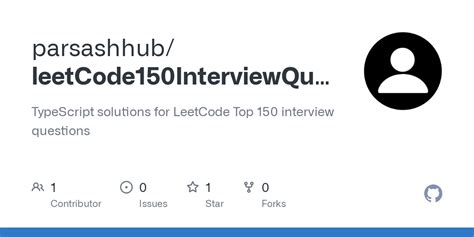 Github Parsashhubleetcode150interviewquestions Typescript Solutions For Leetcode Top 150