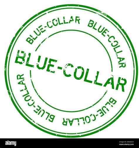 Grunge Green Blue Collar Word Round Rubber Seal Stamp On White Background Stock Vector Image