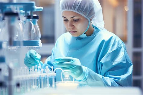 Premium Photo Portrait Of A Female Scientist Conducting Experiments