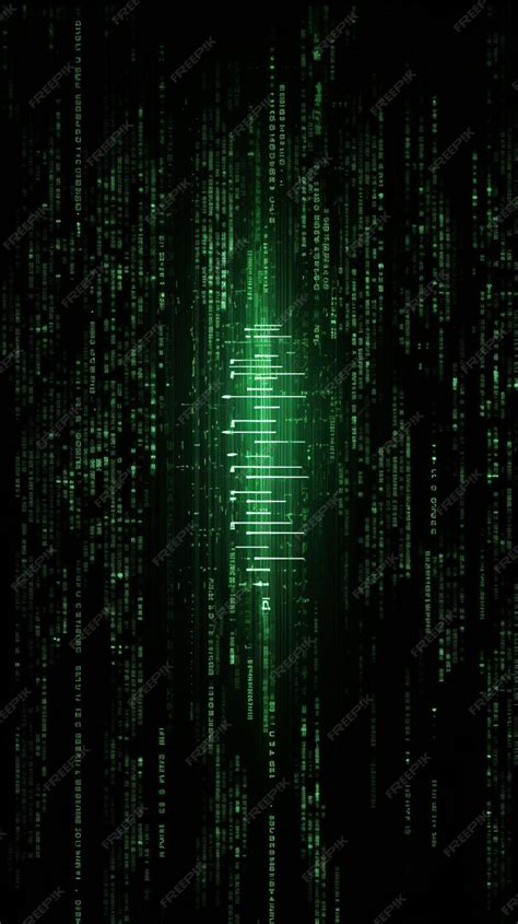 premium ai image a green digital background with the number of binary
