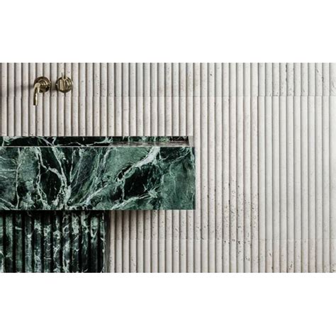 Flute Travertine Marble Wall Cladding Natural Stone Matt Wall Marble Fluted Honed Travertine