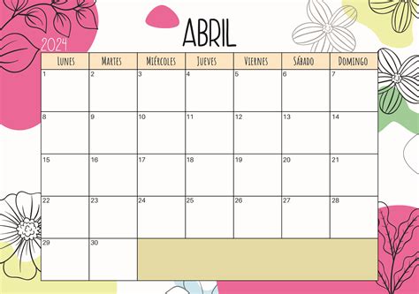 Calendario De Abril De 2024 Con Días Festivos Para Imprimir