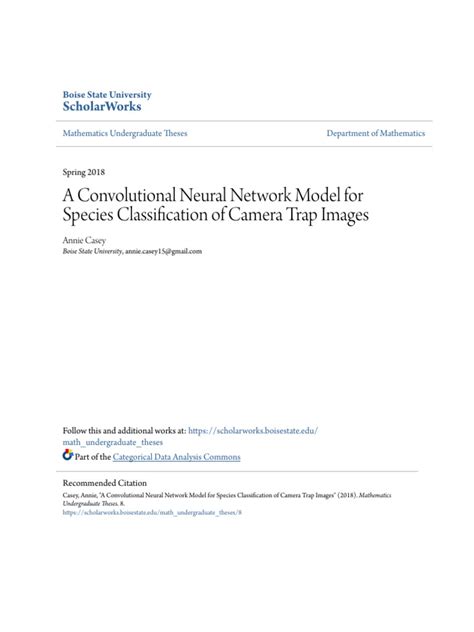 A Convolutional Neural Network Model For Species Classification O Pdf Artificial Neural