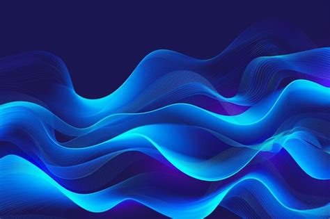 Luminous Waveforms Glowing Blue Gradient In Flowing Shapes Design
