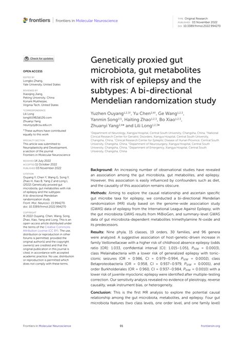 Pdf Genetically Proxied Gut Microbiota Gut Metabolites With Risk Of