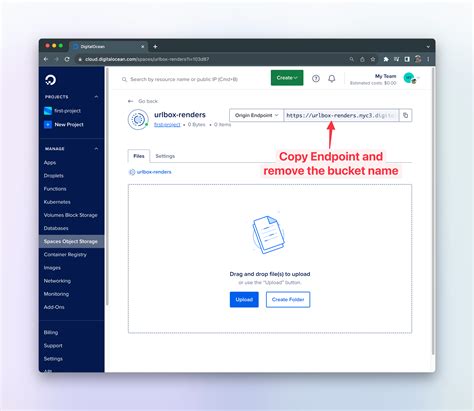 Configuring Digital Ocean Spaces Urlbox