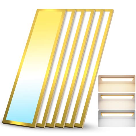 Aikvsxer 6 Pack 1x4 Led Flat Panel Light Surface Mount For Auditoriums Hotel 3000k 4000k 5000k