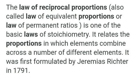 Law Of Reciprocal Proportions