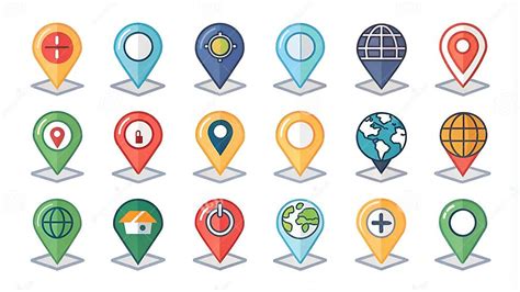Location Icon Set Containing Map Map Pin Gps Destination Directions Distance Place