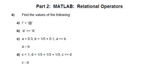 Solved Find The Values Of The Following A