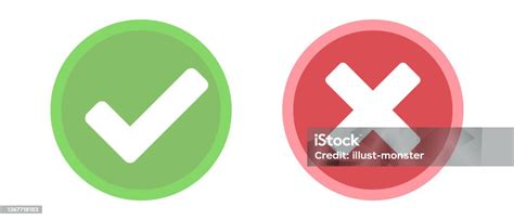 마크 및 크로스 마크 아이콘 세트를 확인합니다 성공과 실패 벡터 개념에 대한 스톡 벡터 아트 및 기타 이미지 개념 거절 고름 Istock
